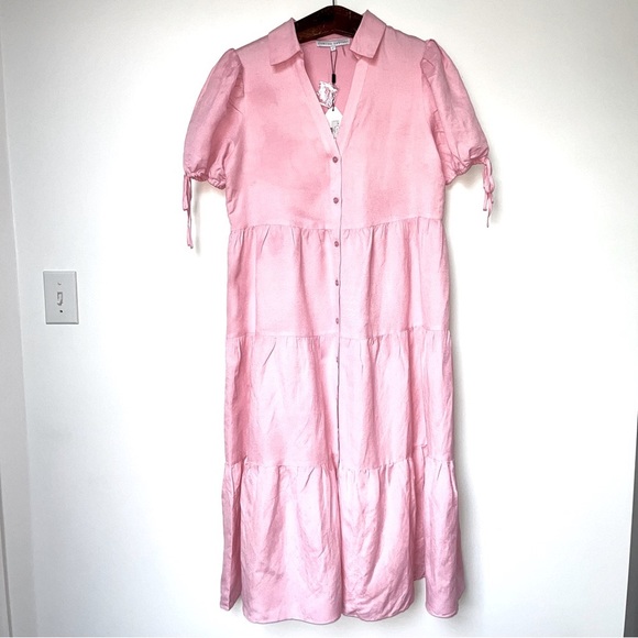 English Factory | Dresses | English Factory Puff Sleeve Tiered Midi ...